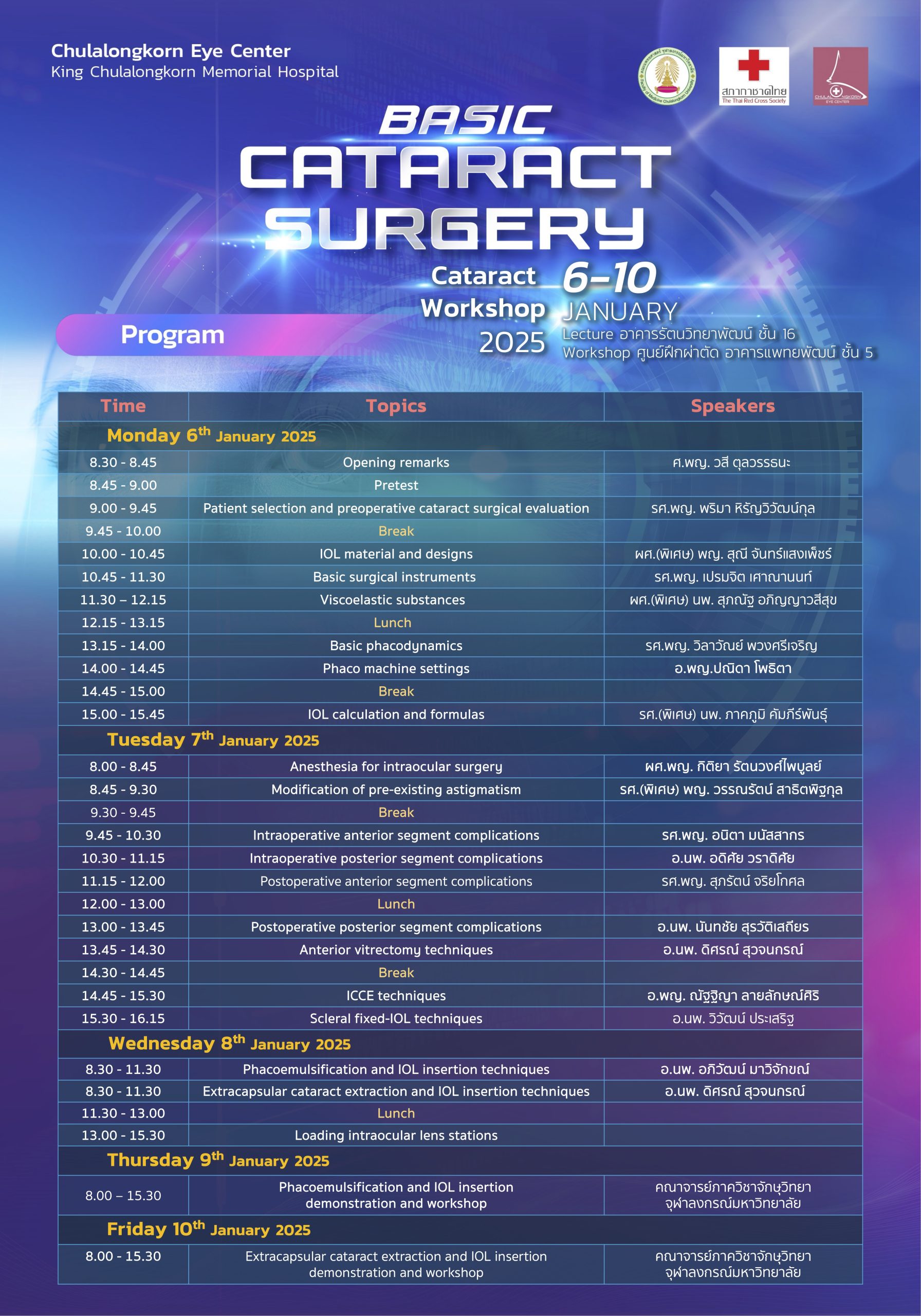 Basic Cataract Surgery Workshop 2025 And Advanced Cataract Surgery ...